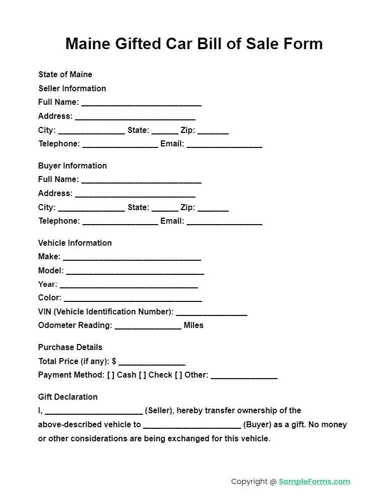 FREE 33+ Maine Bill of Sale Form, PDF, MS Word, Google Docs