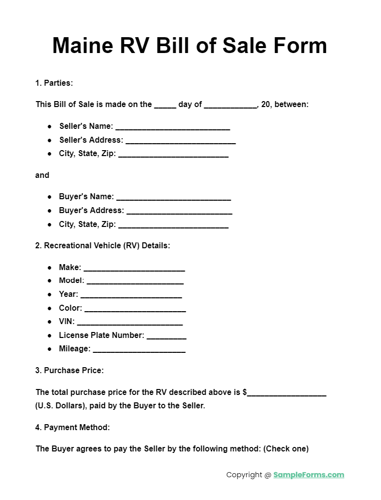 FREE 33+ Maine Bill of Sale Form, PDF, MS Word, Google Docs