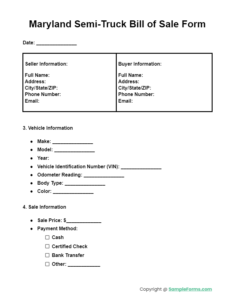 FREE 33+ Maryland Bill of Sale Form, PDF, MS Word, Google Docs