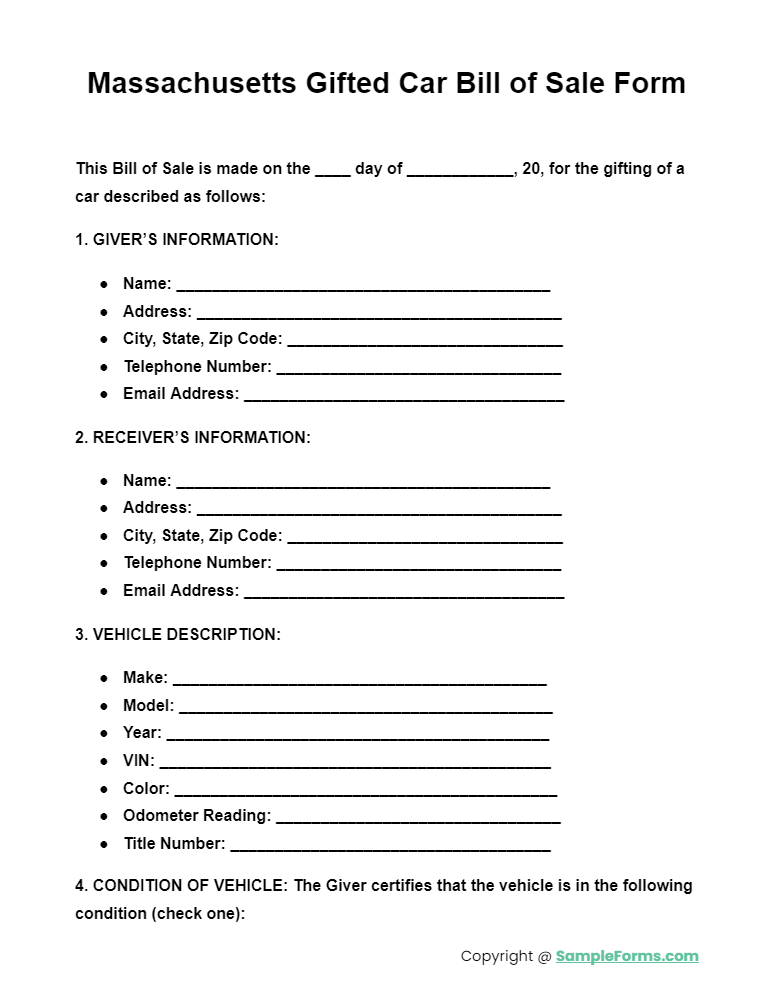FREE 33+ Massachusetts Bill of Sale Form, PDF, MS Word, Google Docs