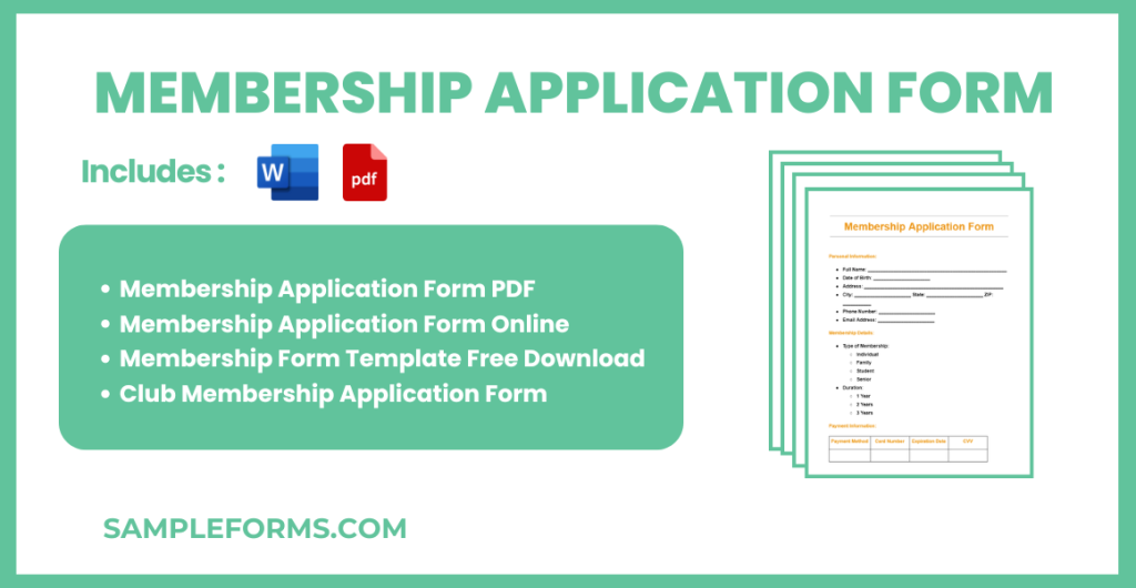 FREE 17+ Membership Application Form Samples, PDF, MS Word, Google Docs ...