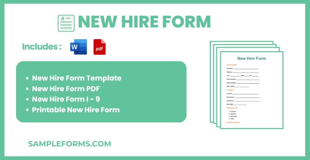 FREE 8+ New Hire Form Samples, PDF, MS Word, Google Docs, Excel