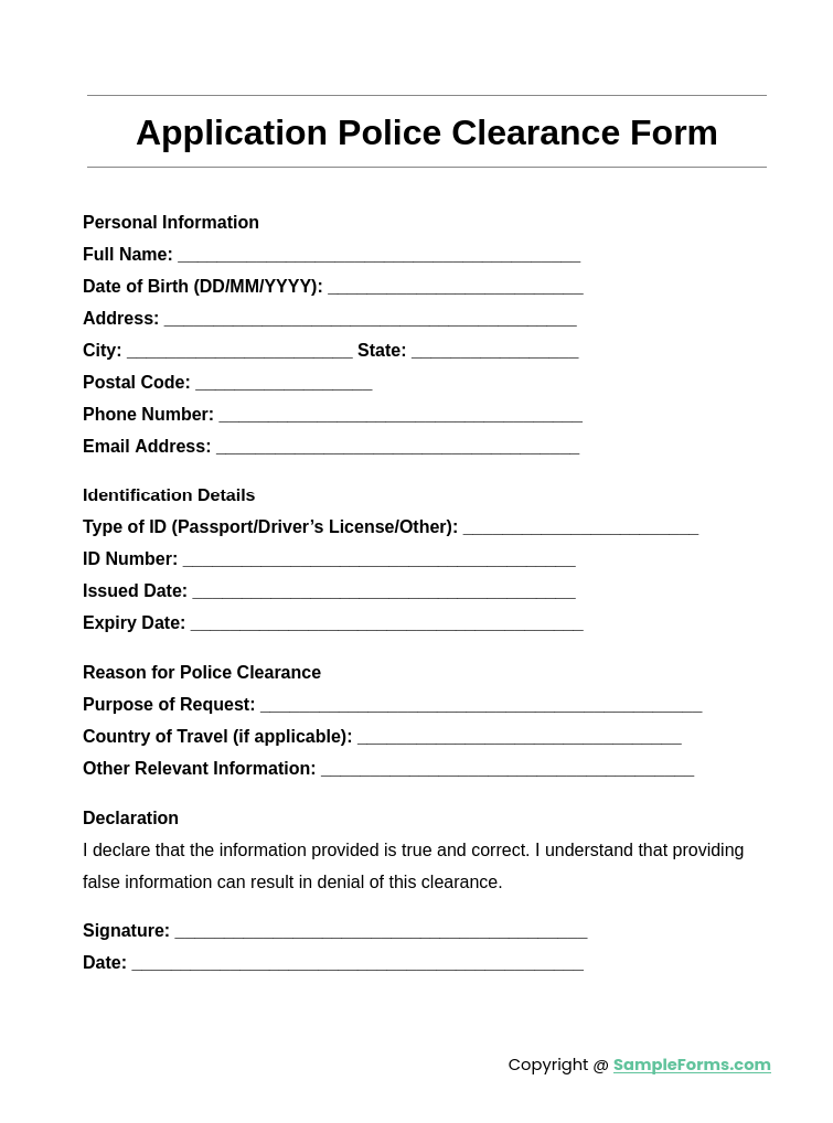 FREE 18+ Application Clearance Form Samples, PDF, MS Word, Google Docs