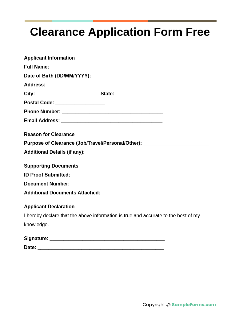 FREE 18+ Application Clearance Form Samples, PDF, MS Word, Google Docs
