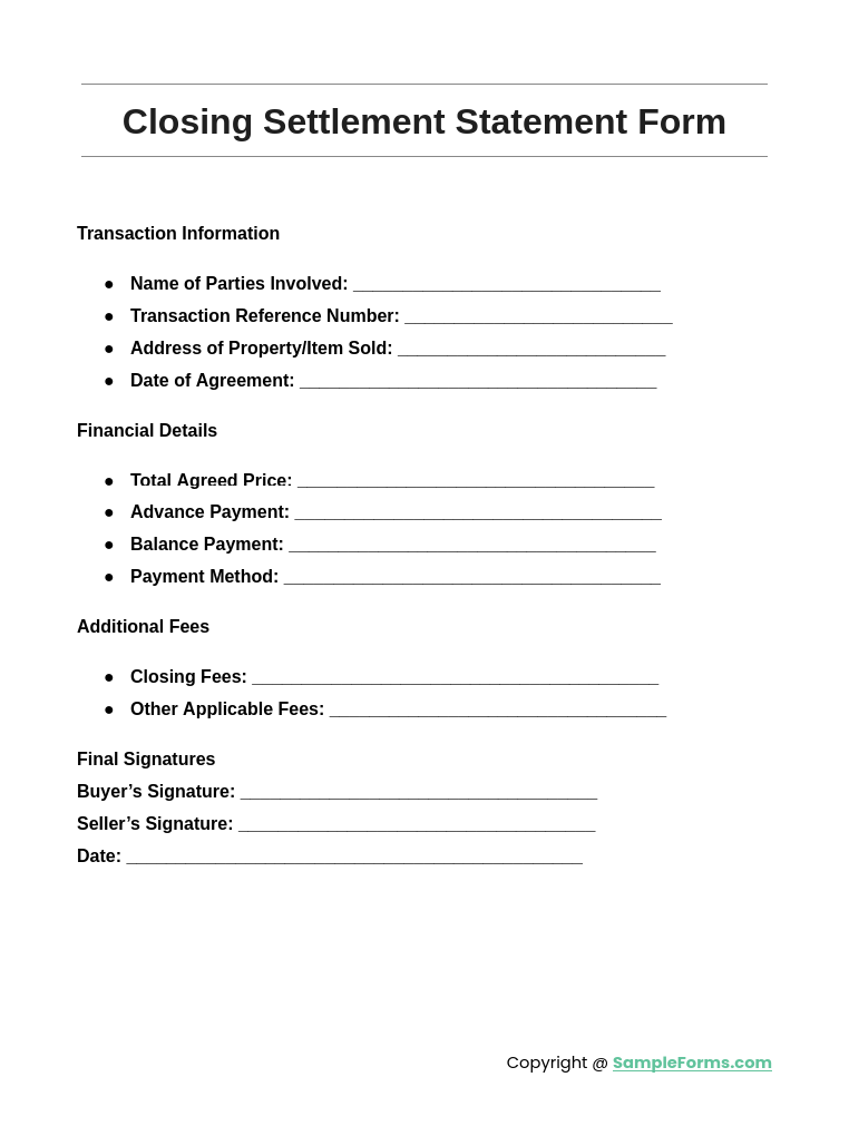FREE 14+ Closing Statement Forms in PDF | MS Word