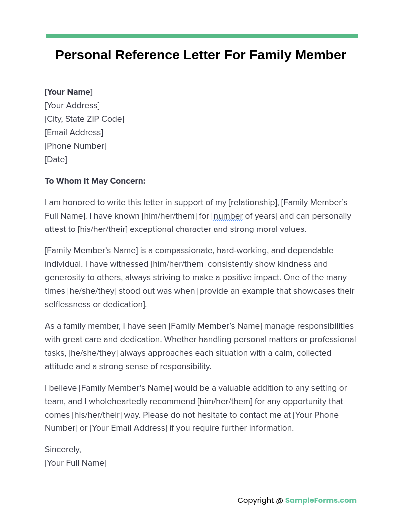 FREE 9+ Personal Reference Letter Samples, PDF, MS Word, Google Docs