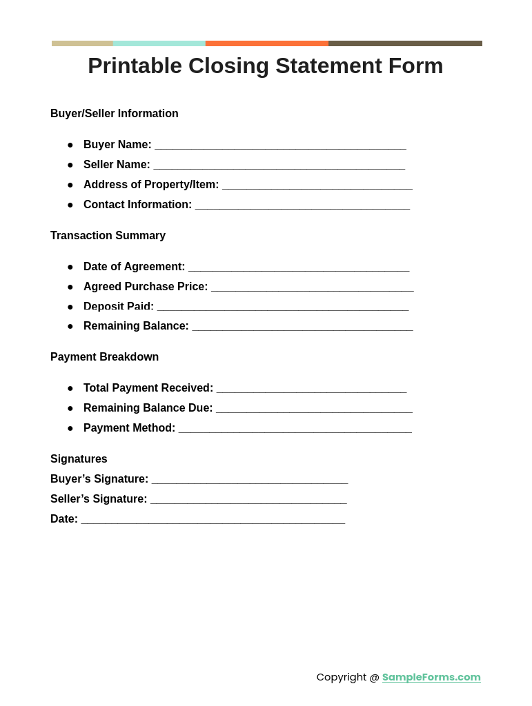 FREE 14+ Closing Statement Forms in PDF | MS Word