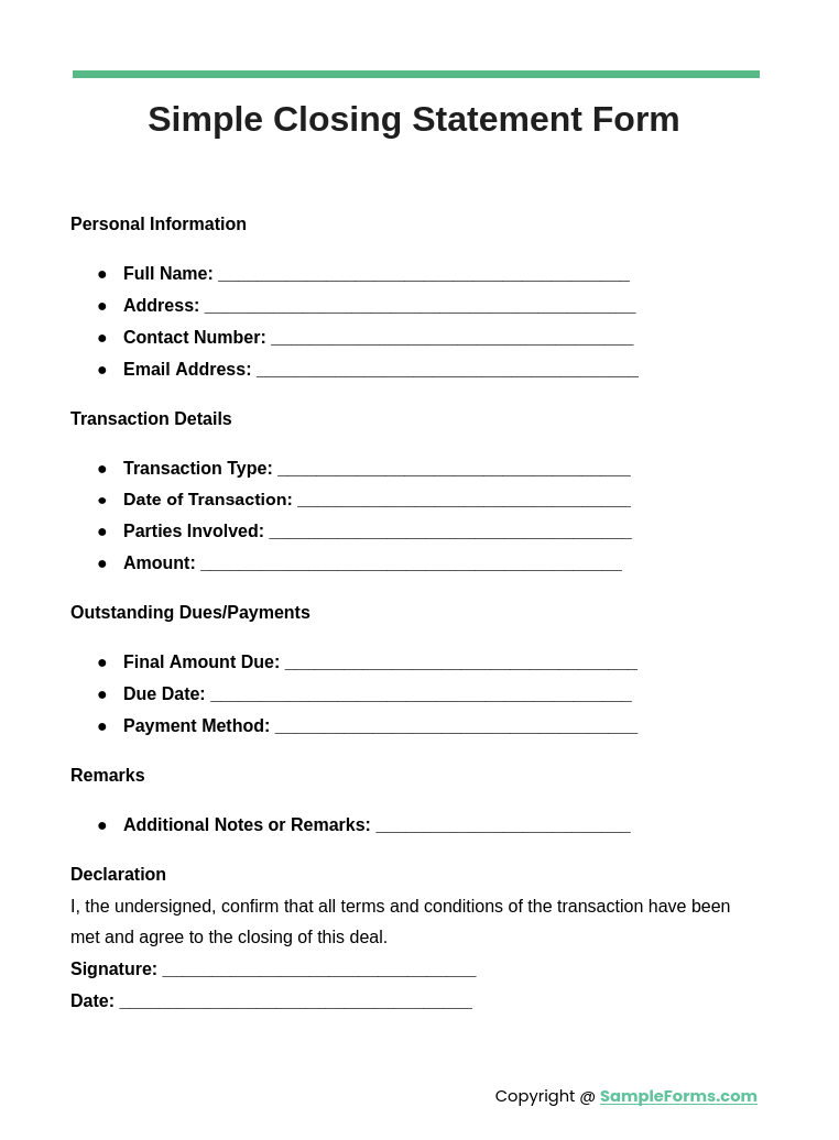 FREE 14+ Closing Statement Forms in PDF | MS Word