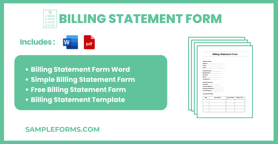 FREE 18+ Billing Statement Form Samples, PDF, MS Word, Google Docs