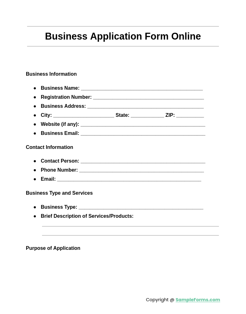 FREE 13+ Business Application Form Samples, PDF, MS Word, Google Docs