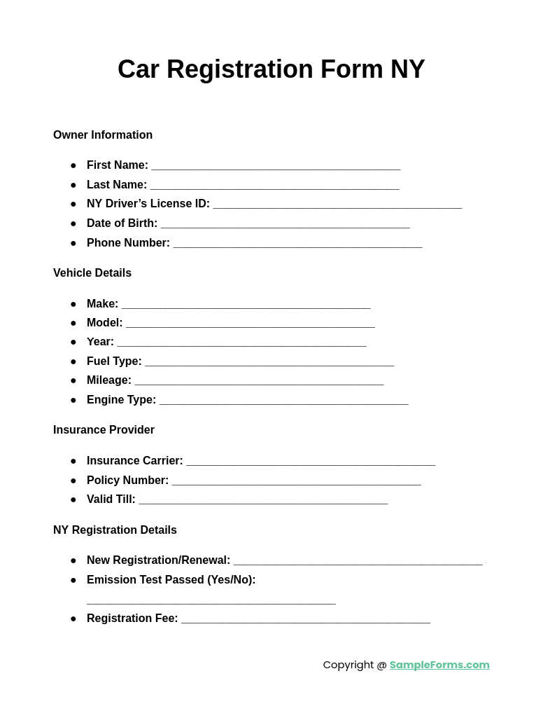 FREE 14+ Car Registration Form Samples, PDF, MS Word, Google Docs