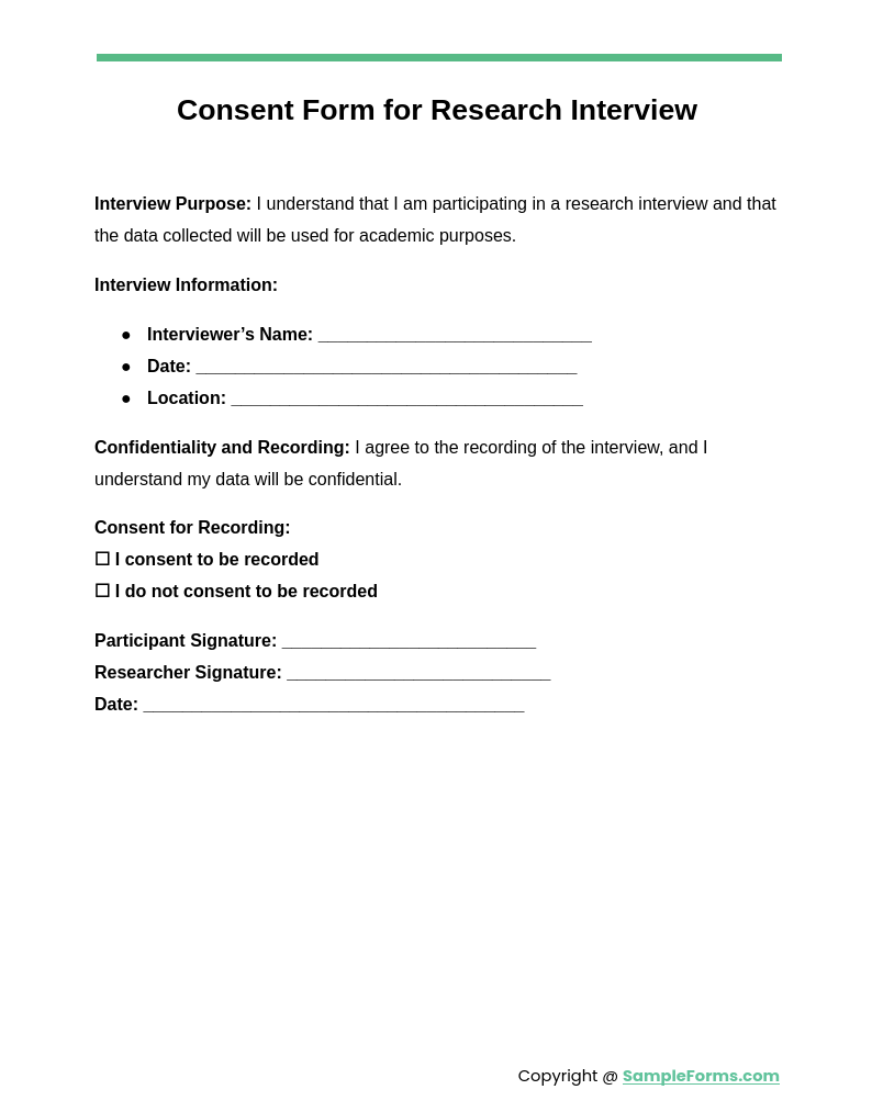 FREE 12+ Research Consent Form Samples, PDF, MS Word, Google Docs
