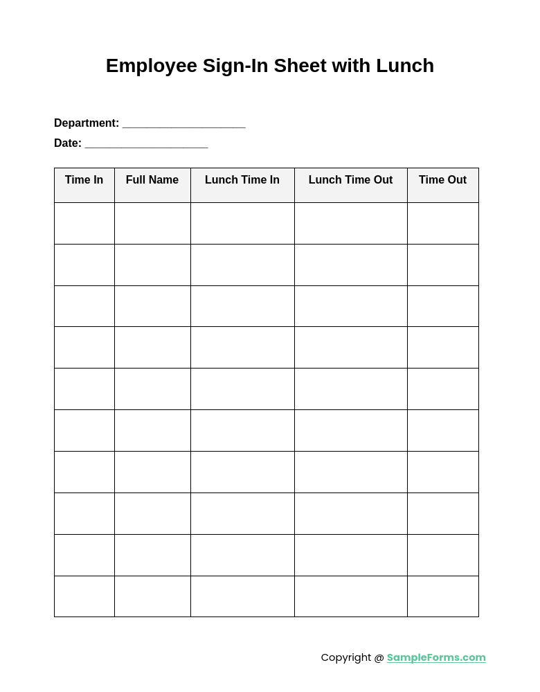 FREE 15+ Employee Sign-In Sheet Samples, PDF, MS Word, Google Docs, Excel