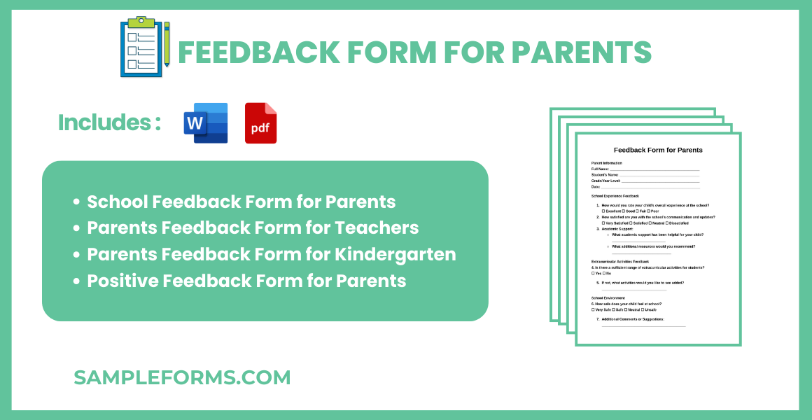FREE 14+ Feedback Form for Parents Samples, PDF, MS Word, Google Docs