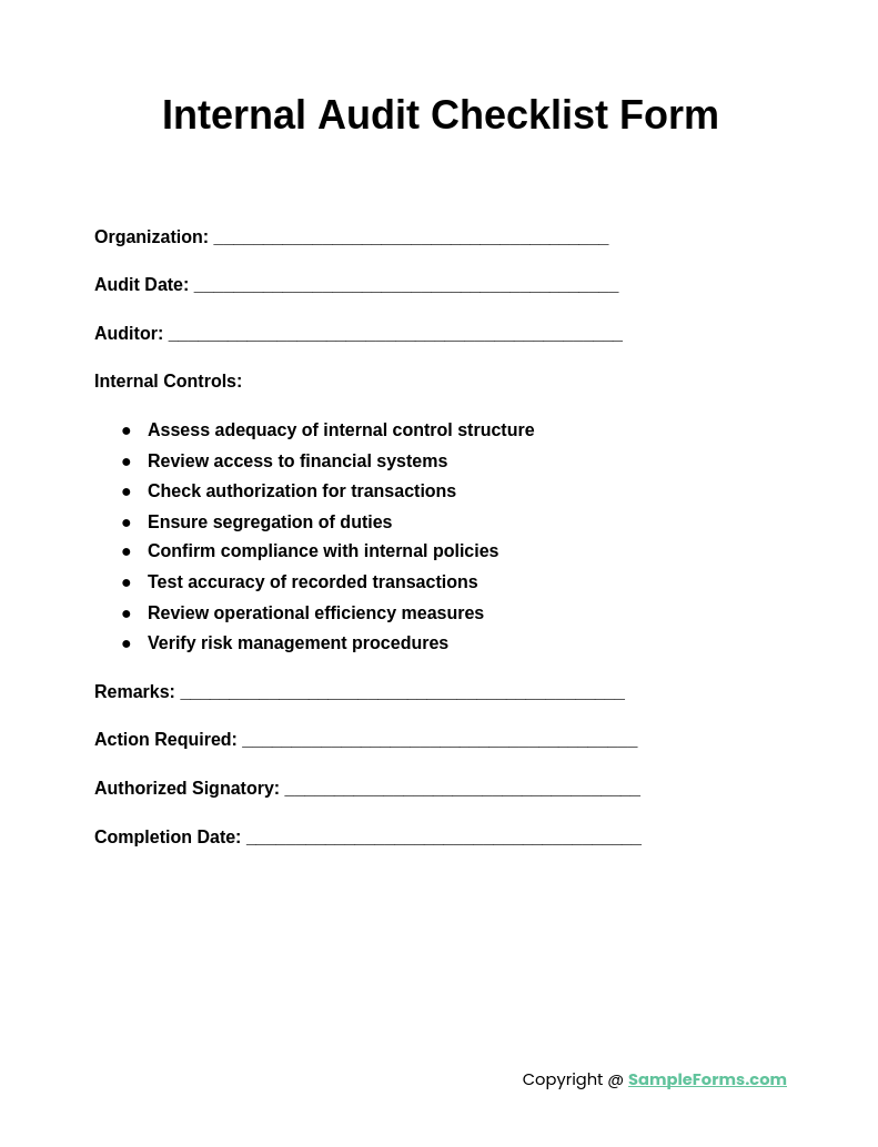 FREE 11+ Audit Checklist Form Samples, PDF, MS Word, Google Docs