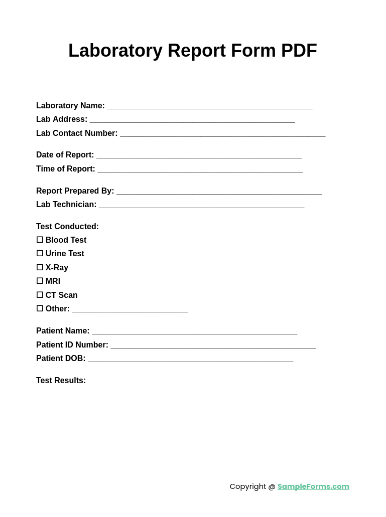 FREE 15+ Laboratory Report Form Samples, PDF, MS Word, Google Docs