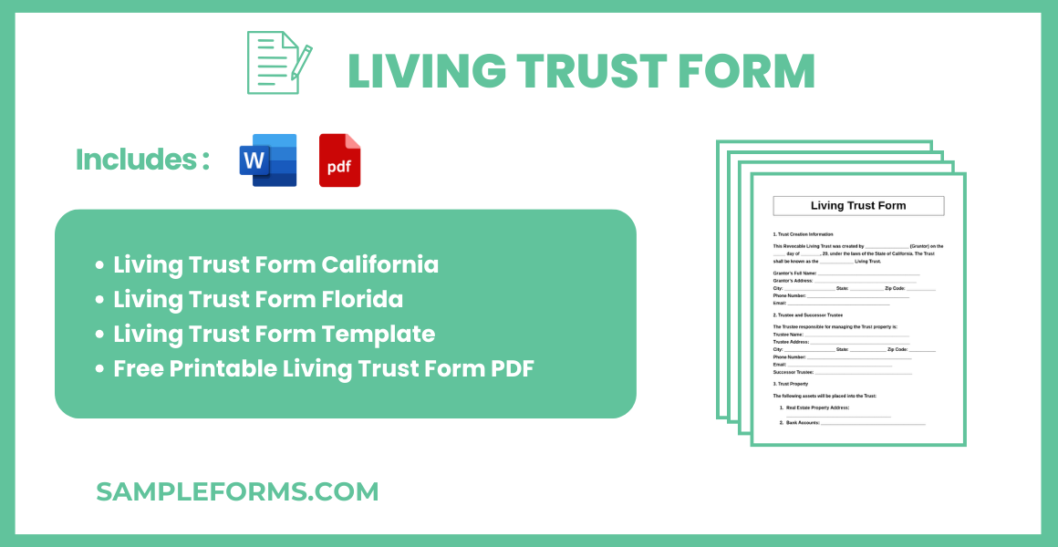 FREE 11+ Living Trust Form Samples, PDF, MS Word, Google Docs
