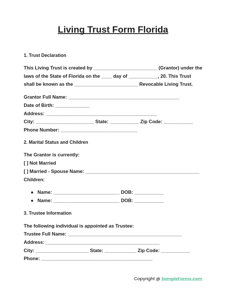 FREE 11+ Living Trust Form Samples, PDF, MS Word, Google Docs