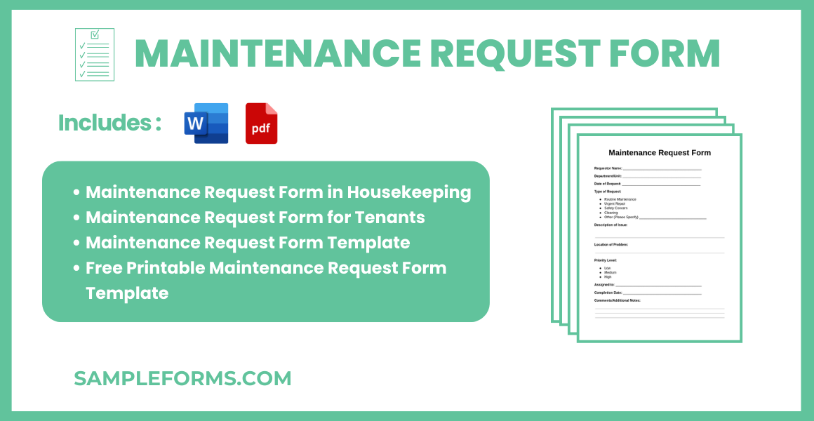 FREE 14+ Maintenance Request Form Samples, PDF, MS Word, Google Docs