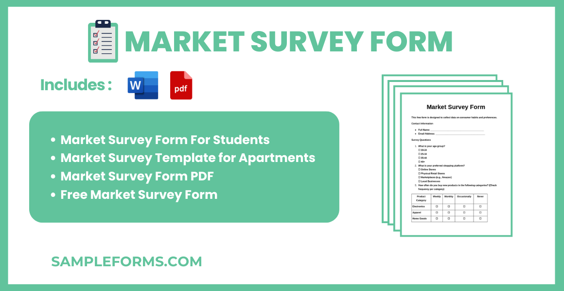 FREE 12+ Market Survey Form Samples, PDF, MS Word, Google Docs