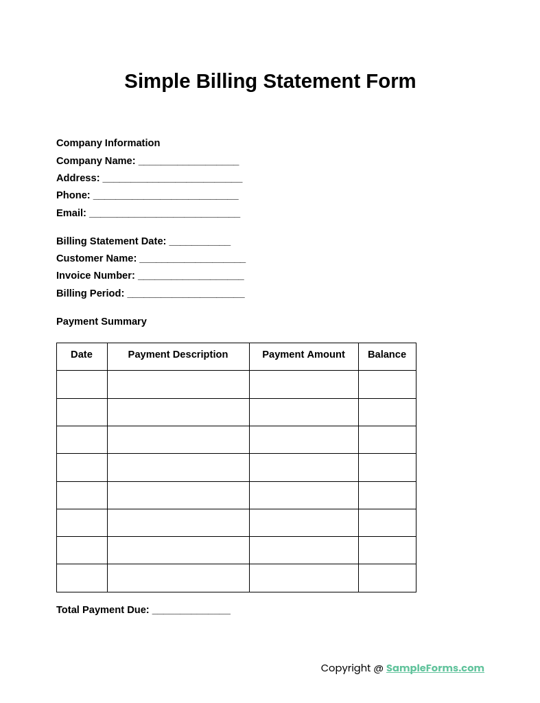 FREE 18+ Billing Statement Form Samples, PDF, MS Word, Google Docs