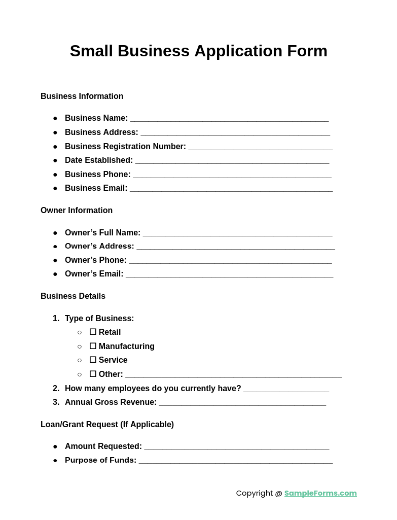 FREE 13+ Business Application Form Samples, PDF, MS Word, Google Docs
