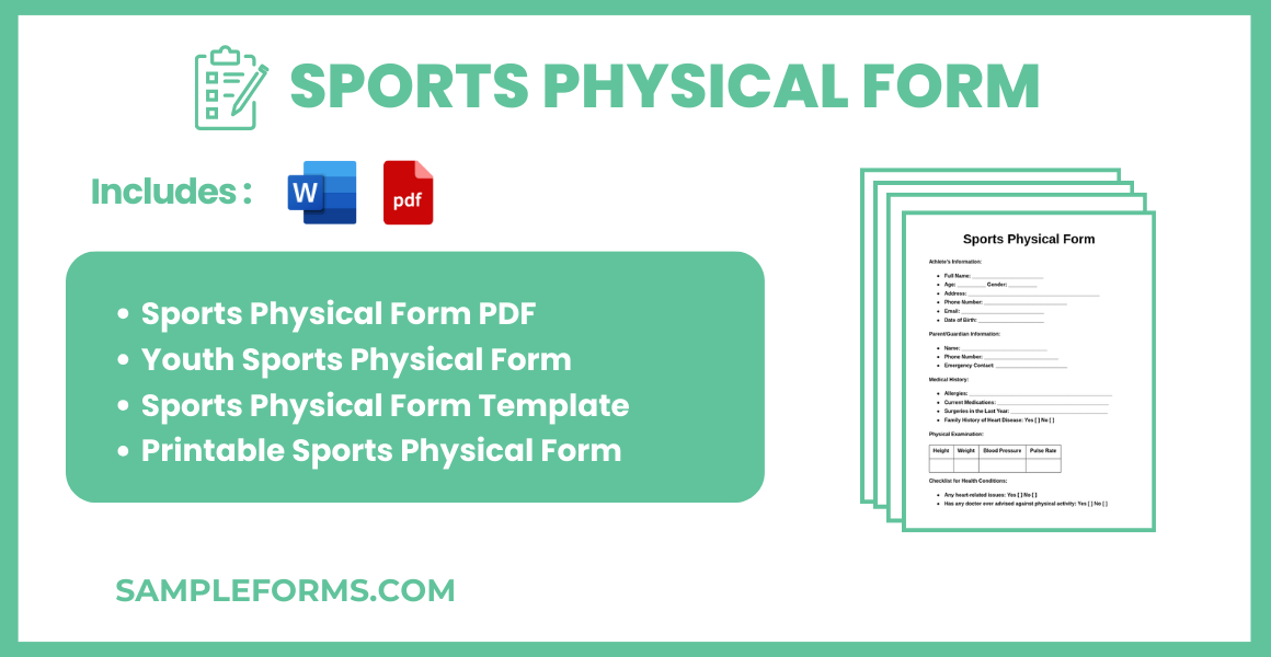 FREE 12+ Sports Physical Form Samples, PDF, MS Word, Google Docs