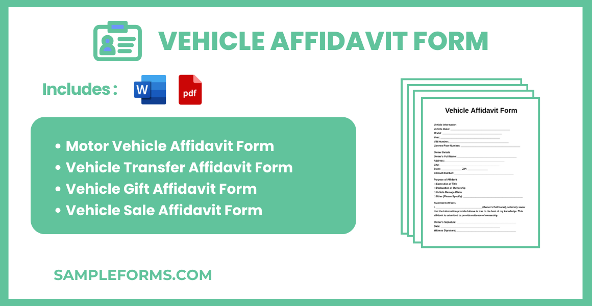 FREE 15+ Vehicle Affidavit Form Samples, PDF, MS Word, Google Docs