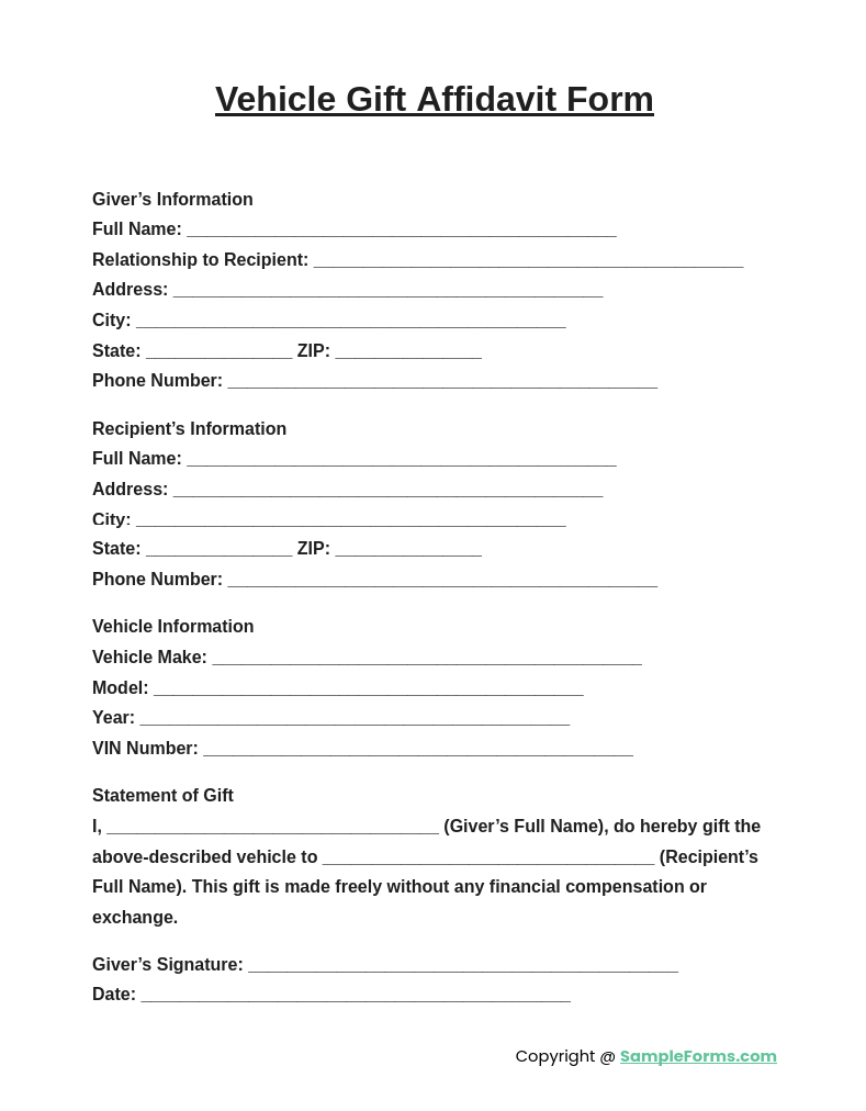 FREE 15+ Vehicle Affidavit Form Samples, PDF, MS Word, Google Docs