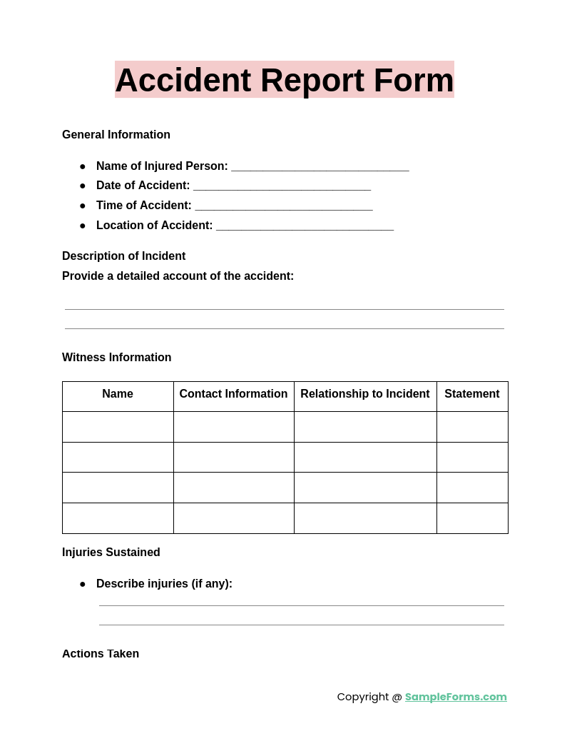 FREE 17+ Report Forms Samples, PDF, MS Word, Google Docs