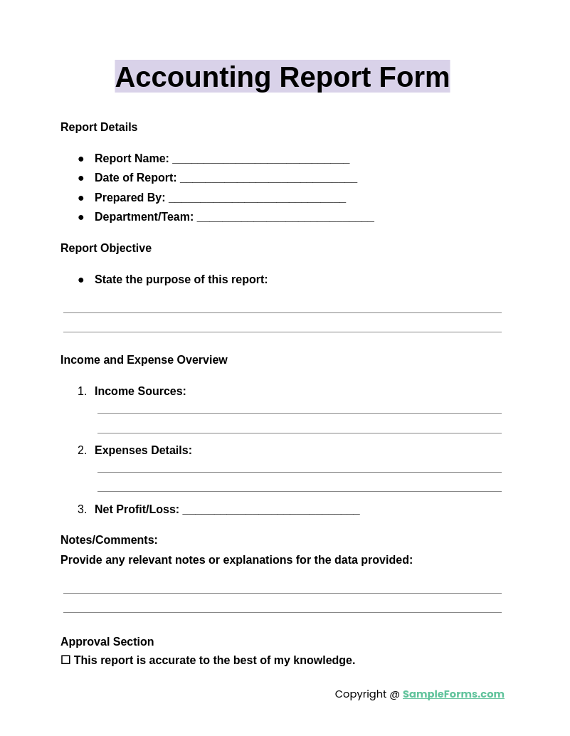 FREE 17+ Report Forms Samples, PDF, MS Word, Google Docs