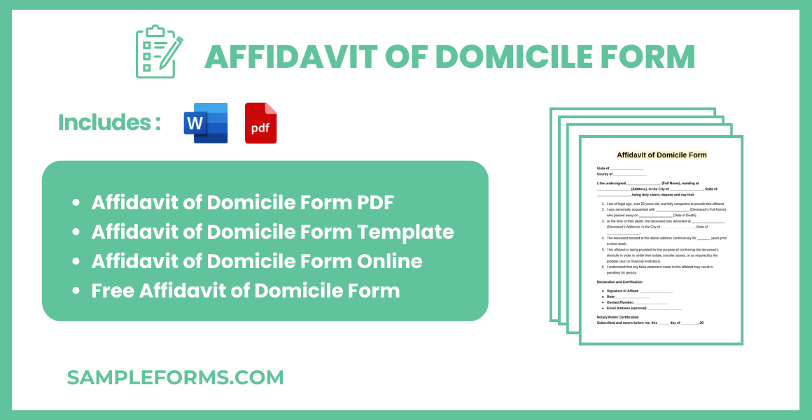 FREE 12+ Affidavit of Domicile Form Samples, PDF, MS Word, Google Docs