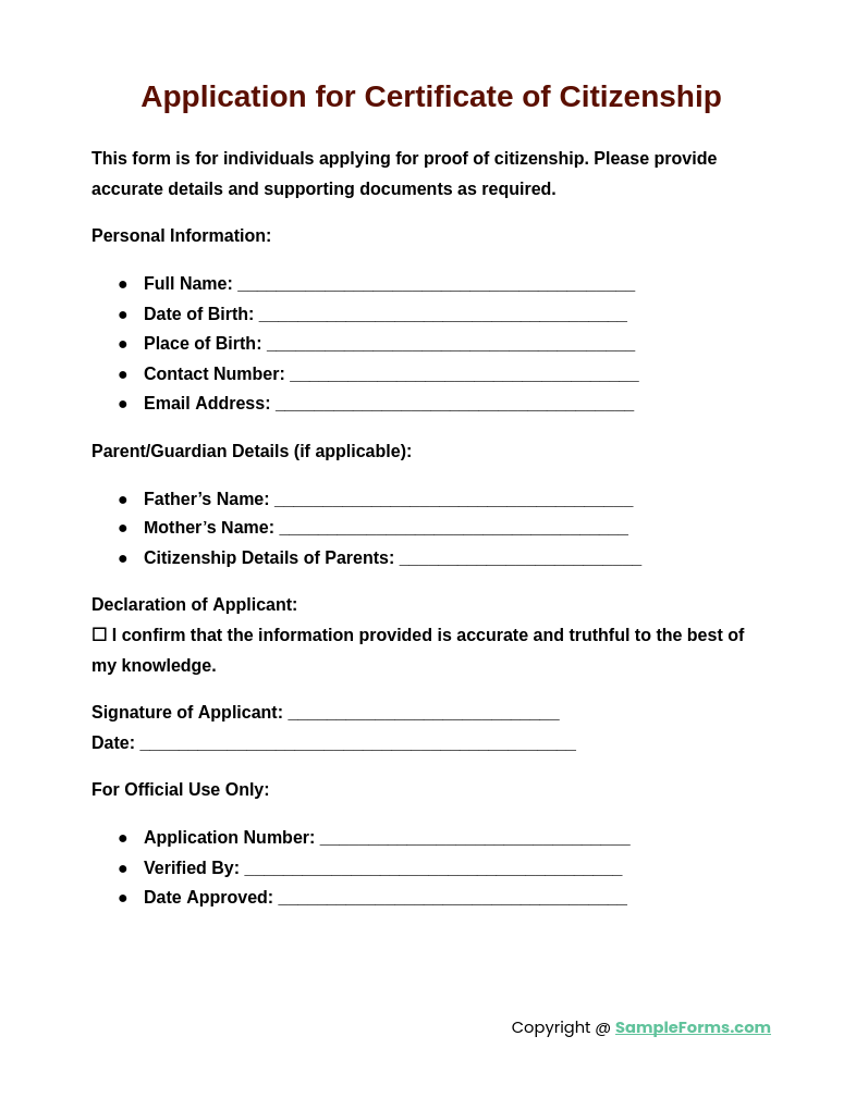 FREE 16+ Certificate Application Form Samples, PDF, MS Word, Google ...
