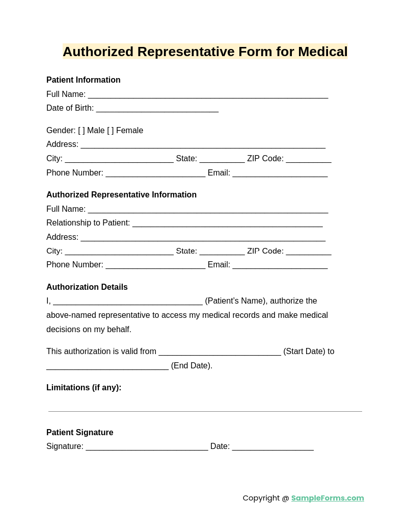 FREE 13+ Authorized Representative Forms Samples, PDF, MS Word, Google Docs