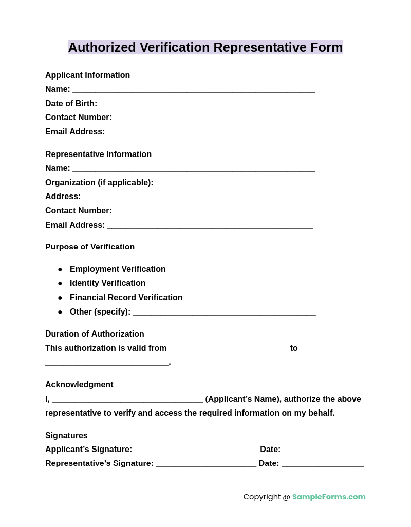 FREE 13+ Authorized Representative Forms Samples, PDF, MS Word, Google Docs