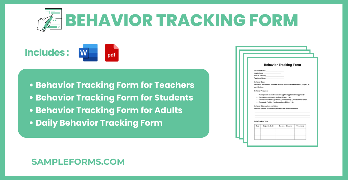 FREE 13+ Behavior Tracking Form Samples, PDF, MS Word, Google Docs
