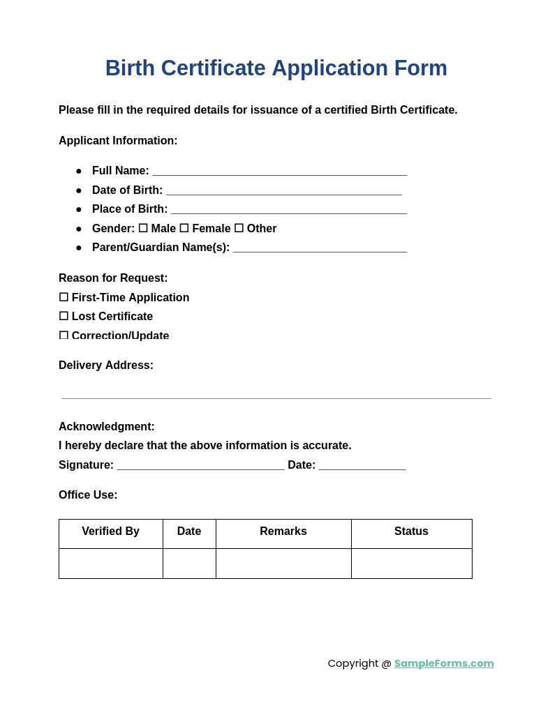 FREE 16+ Certificate Application Form Samples, PDF, MS Word, Google ...