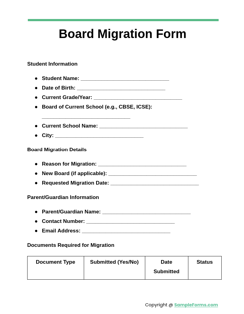 FREE 35+ Migration Form Samples, PDF, MS Word, Google Docs, Excel