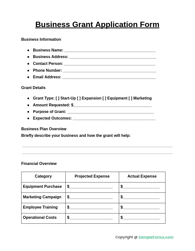 FREE 20+ Grant Application Form Samples, PDF, MS Word, Google Docs, Excel