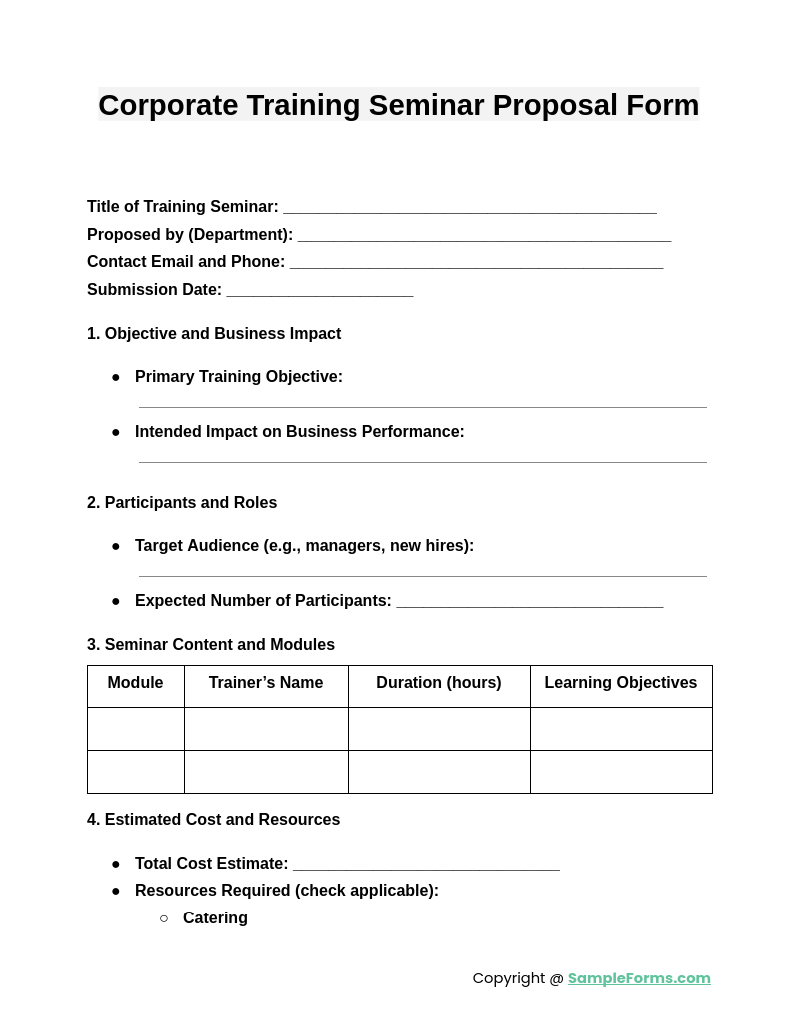 FREE 15+ Seminar Proposal Form Samples, PDF, MS Word, Google Docs