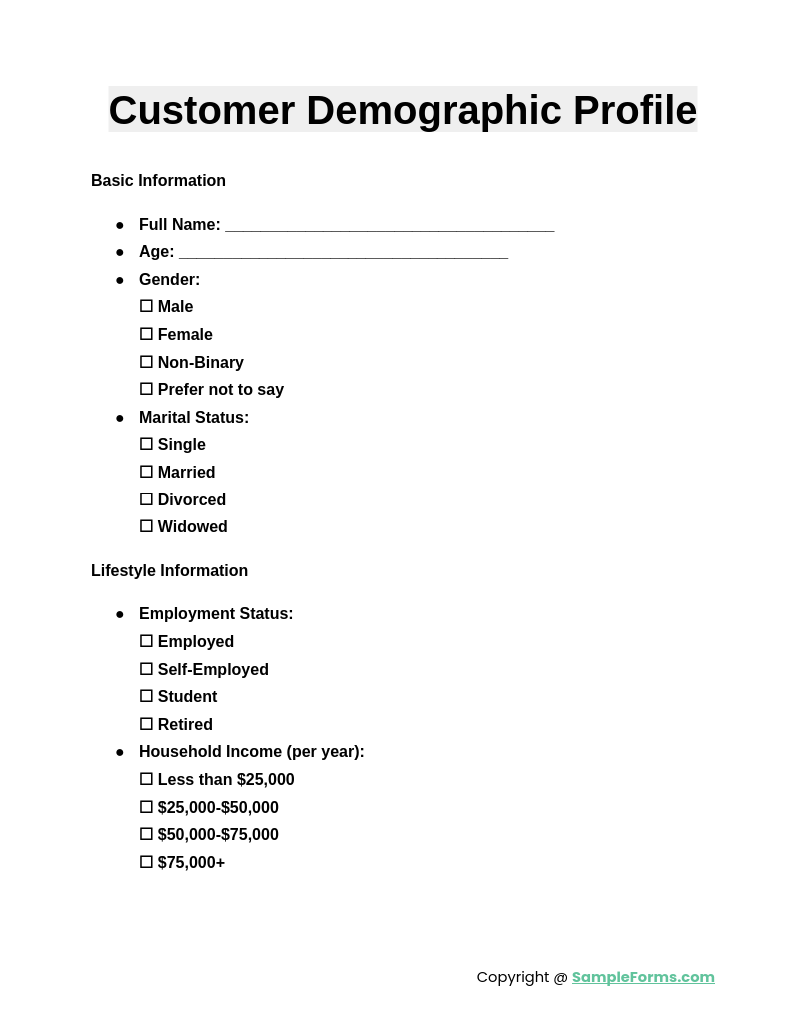 FREE 11+ Customer Demographic Samples, PDF, MS Word, Google Docs