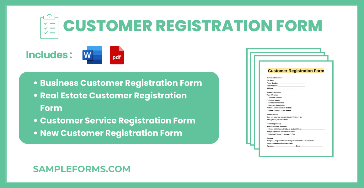 FREE 12+ Customer Registration Form Samples, PDF, MS Word, Google Docs ...