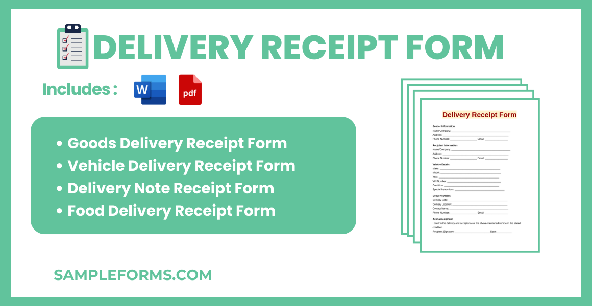 FREE 10+ Delivery Receipt Form Samples, PDF, MS Word, Google Docs