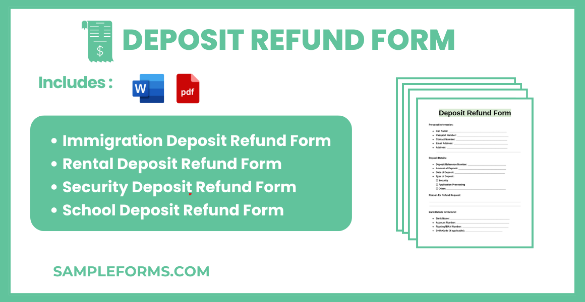 FREE 12+ Deposit Refund Form Samples, PDF, MS Word, Google Docs