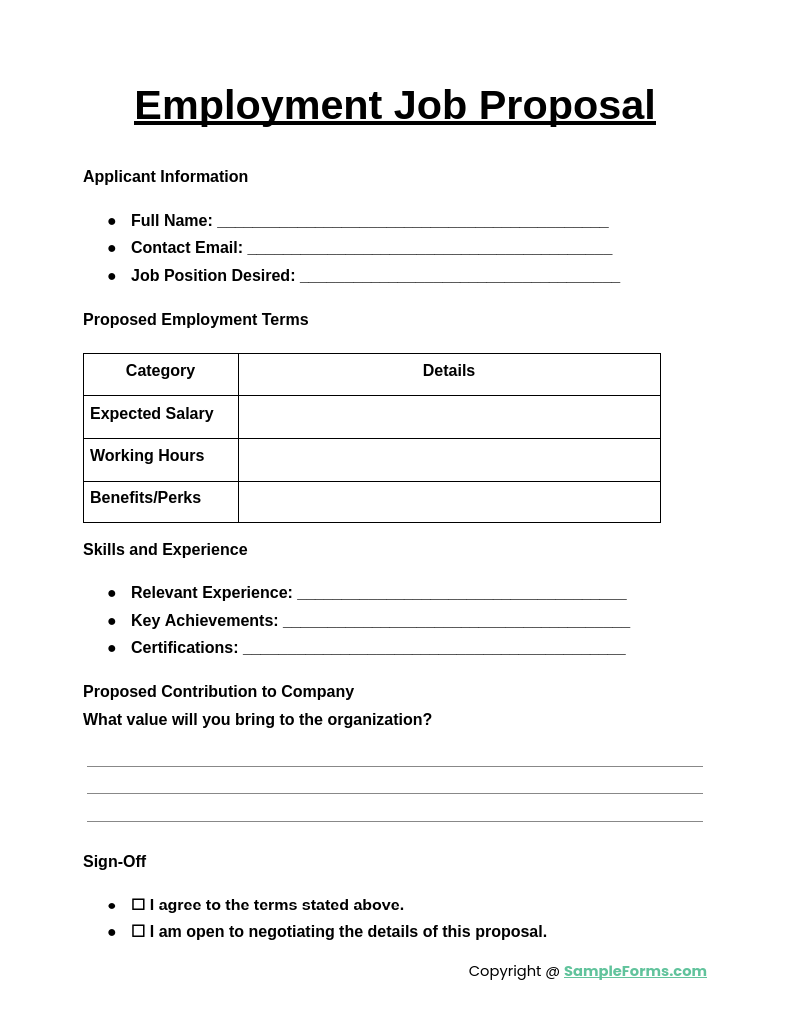 FREE 11+ Job Proposal Samples, PDF, MS Word, Google Docs