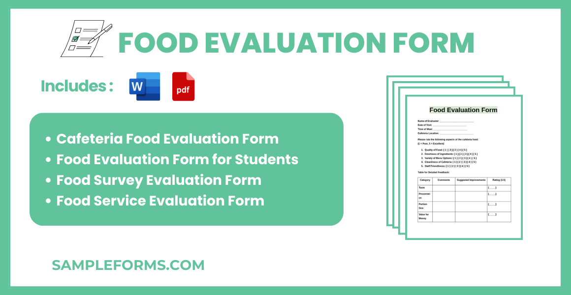 FREE 18+ Food Evaluation Form Samples, PDF, MS Word, Google Docs