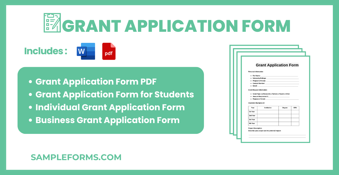 FREE 20+ Grant Application Form Samples, PDF, MS Word, Google Docs, Excel