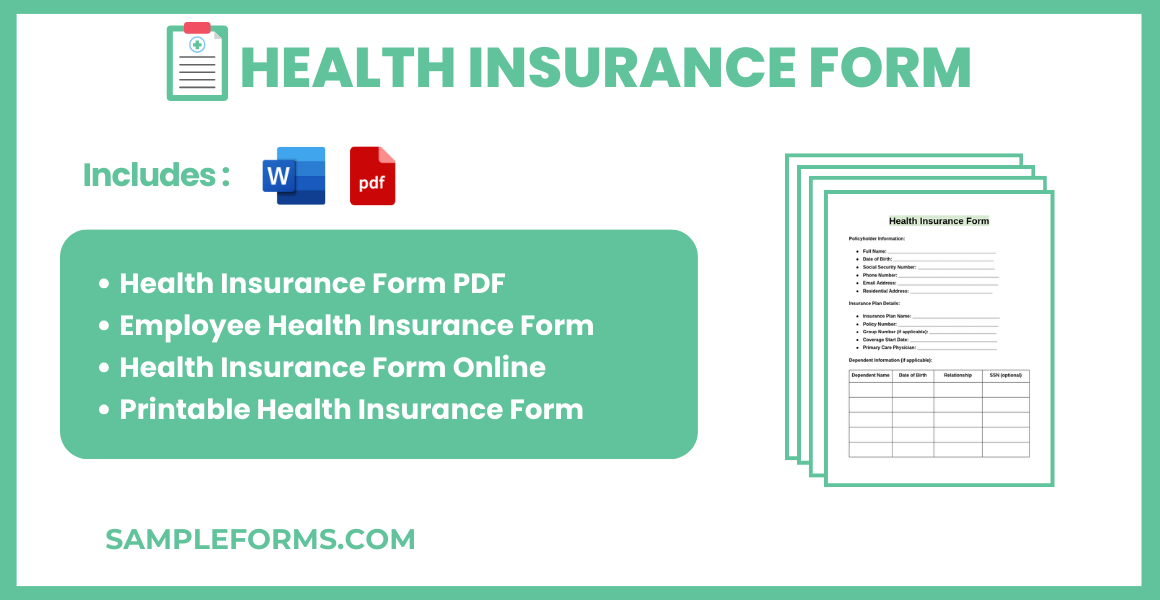 FREE 13+ Health Insurance Form Samples, PDF, MS Word, Google Docs