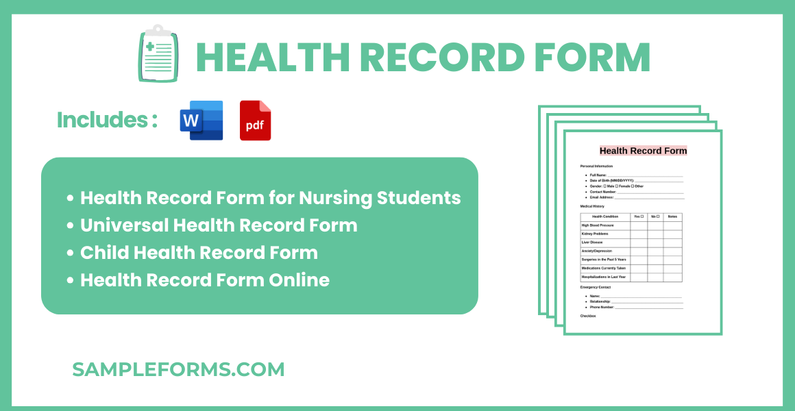 FREE 13+ Health Record Form Samples, PDF, MS Word, Google Docs