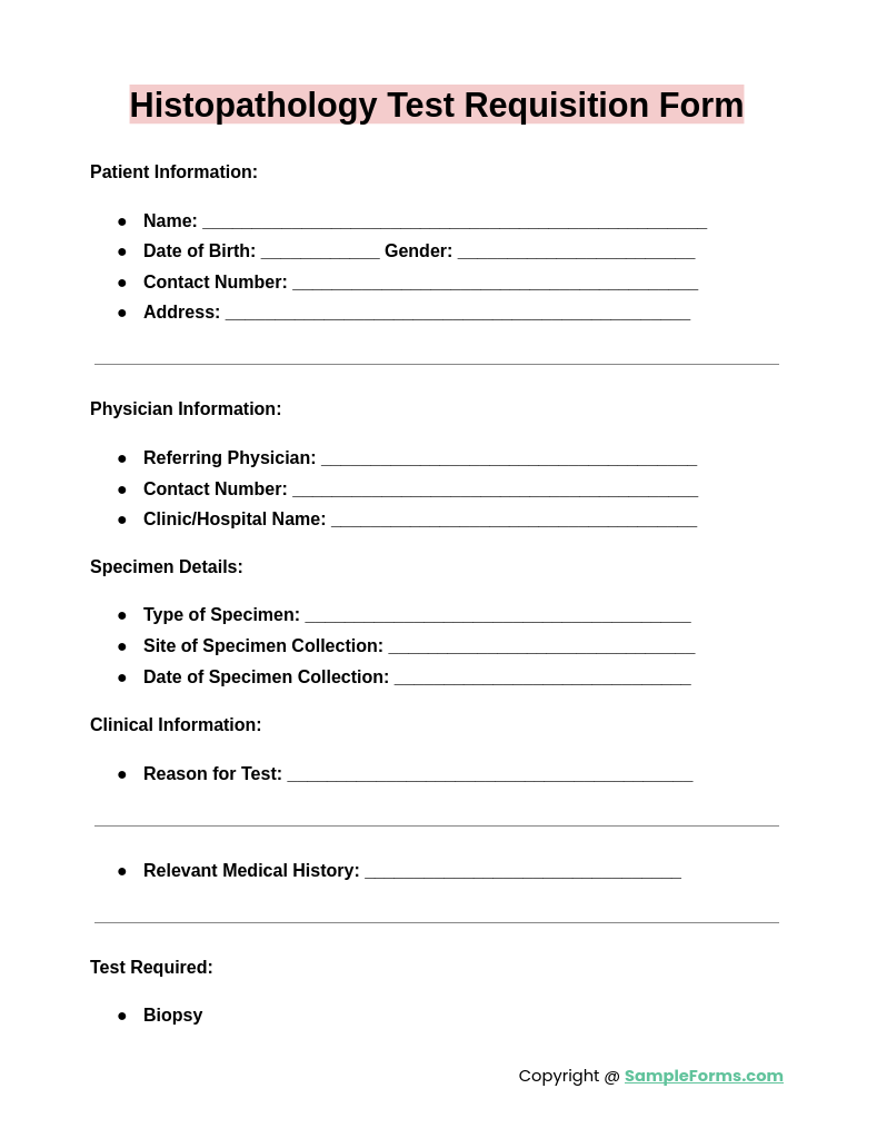 FREE 12+ Test Requisition Form Samples, PDF, MS Word, Google Docs